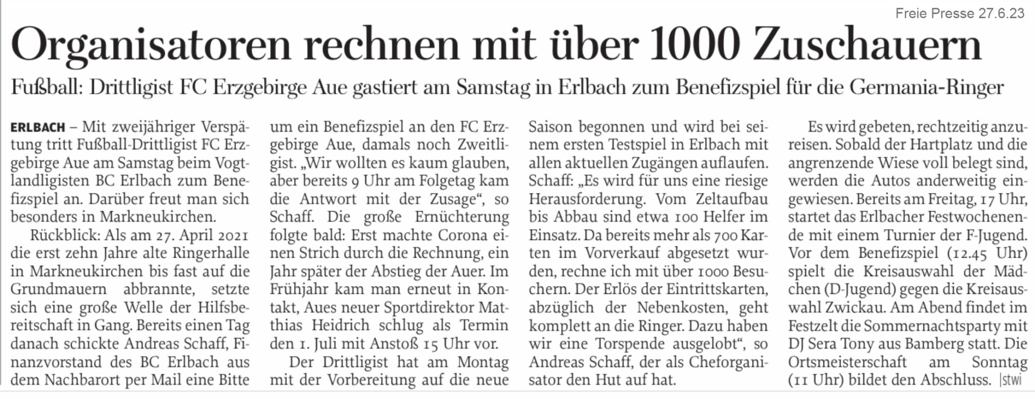 Beiträge mit Vorschau aufs sportliche Wochenende rund um das ...